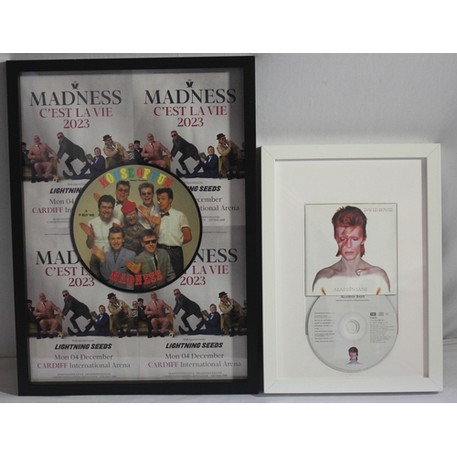 FRAMED DAVID BOWIE ALADDIN SANE CD WITH SIGNATURE OF DAVID BOWIE ...