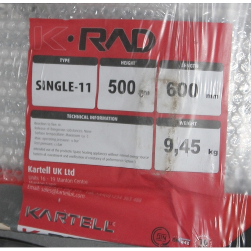2 RADIATORS - 1 x STELRAD SOFTLINE COMPACT 14KG 500 x 400 AND 1 KARTELL ...