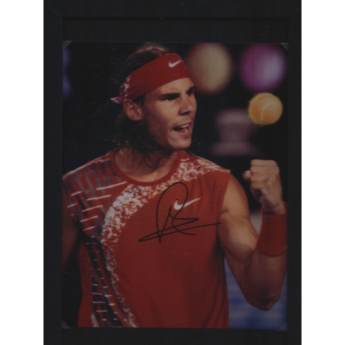 Tennis Rafael Nadal signed 13x10inch overall framed colour photo. Good ...