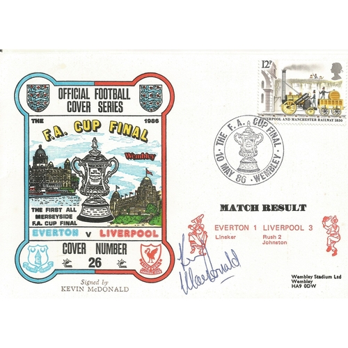FOOTBALL EVERTON V LIVERPOOL 1986 DAWN FIRST DAY COVER SIGNED BY KEVIN ...