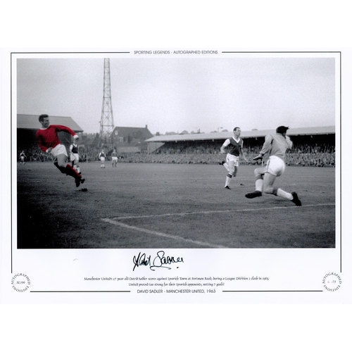 David Sadler Manchester United 12x16 signed Colourised Autographed ...