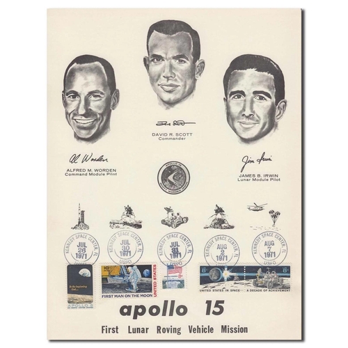 Apollo 15 KSC mission philatelic documentation launch thru landing, A4 ...