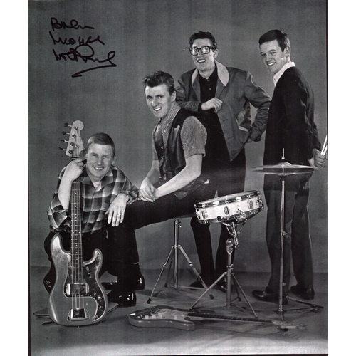 Brian Locking signed The Shadows black and white photo 12x10 inch ...