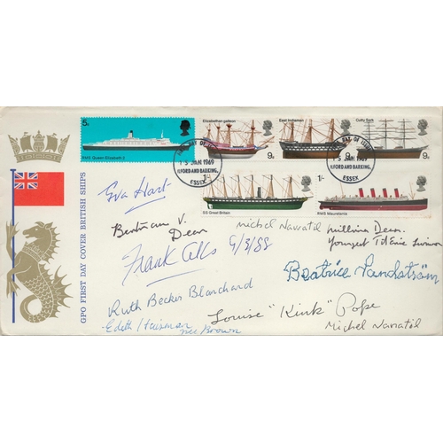 The Titanic, a 1969 British Ships FDC, signed by ten Titanic survivors ...