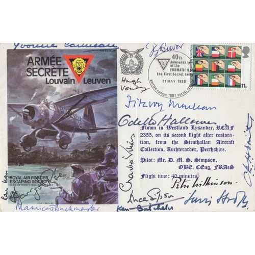 SOE agents in WW2 multi signed RAF Escaping Society cover signed by ...