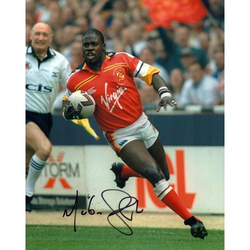 Martin Offiah signed 10x8inch colour photo pictured playing for the ...