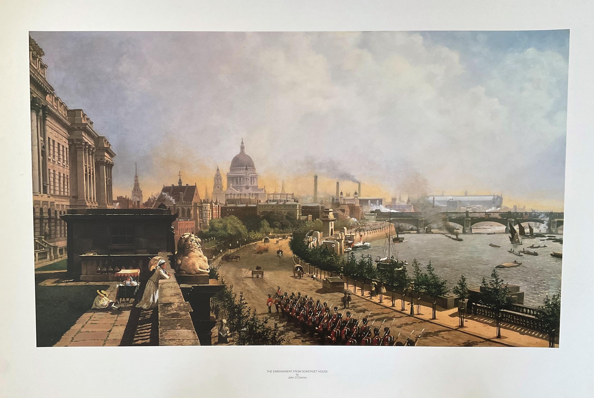 John O'Connor 33x23 Colour Print Titled 'The Embankment From Somerset ...