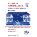 1x Withdean Football club, match programme, v Sorrington May show some ...