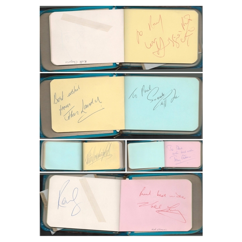 Autograph book multi signed by, Geoff Love, Noel Edmonds, Keith Chegwin ...