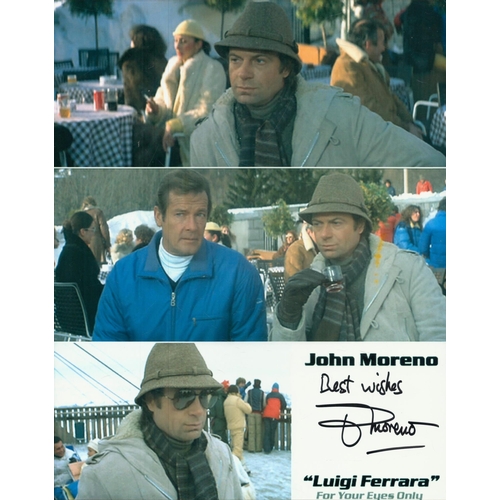 James Bond John Moreno signed 10x8inch colour montage photo. Good ...