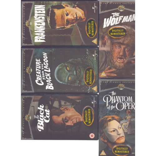 Horror VHS collection, includes Frankenstein, The Wolf Man, Creature ...