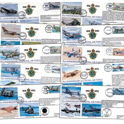 WW2 RAF 75th Ann Collection 90 flown covers 60 signed inc Aces Bombers ...