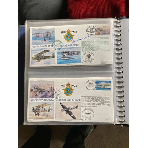 WW2 RAF 75th Ann Collection 90 flown covers 60 signed inc Aces Bombers ...