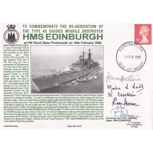 3RNCH27 Re-Dedication Type 42 HMS Edinburgh Signed 5. 16 Feb 1996 ...