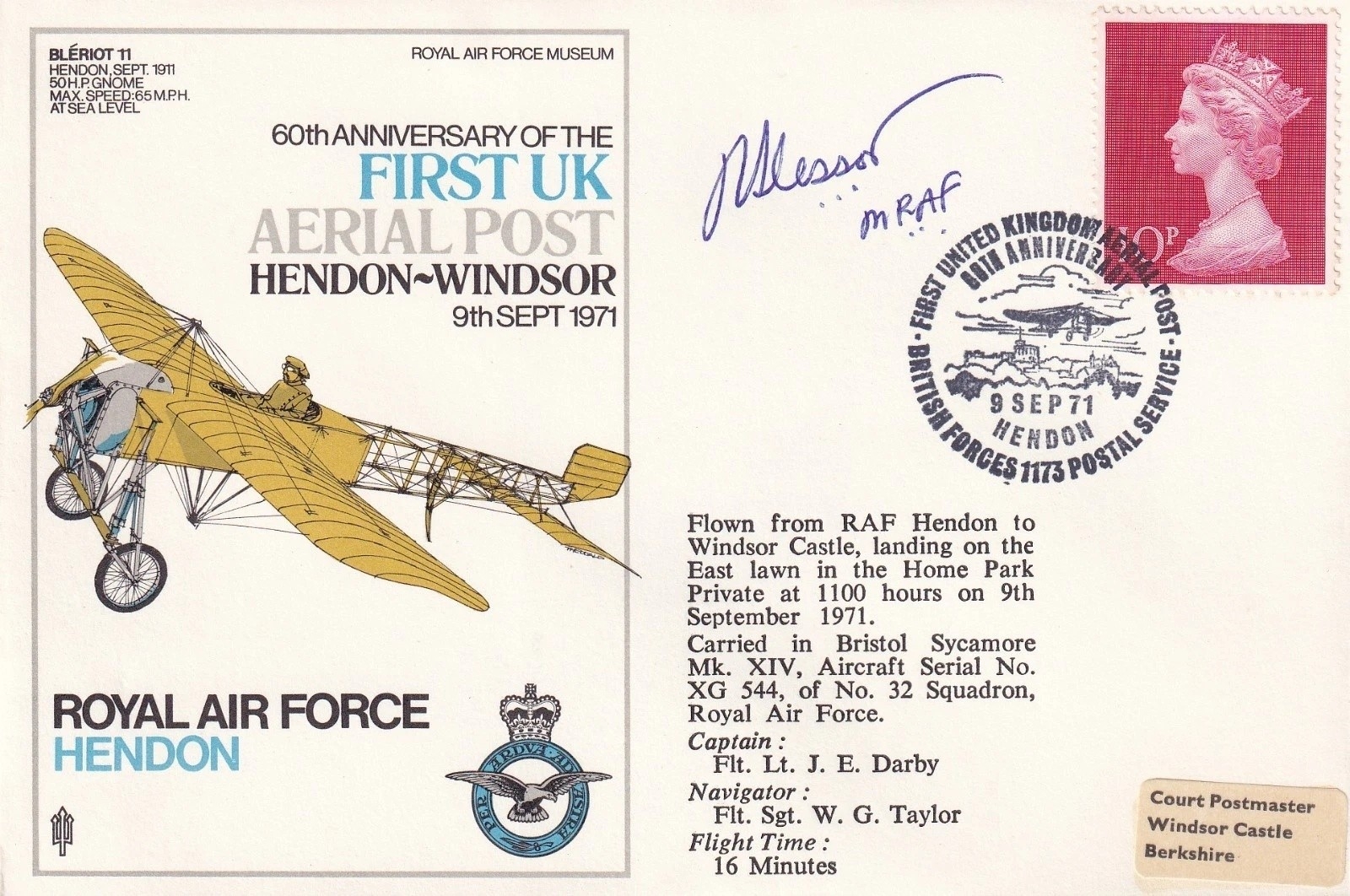 RAF Hendon Marshal of the Royal Air Force John Slessor WW1 RFC Pilot. 9 ...