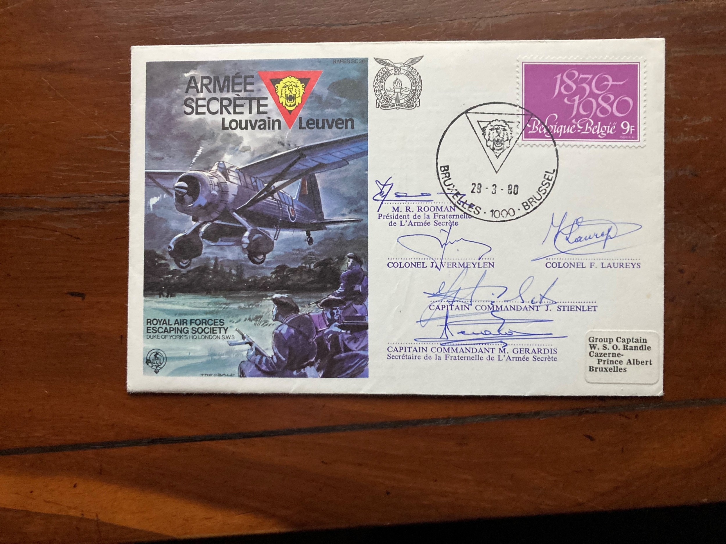WW2 The Secret Army in Louvain RAF cover Signed by 5 Resistance SOE ...