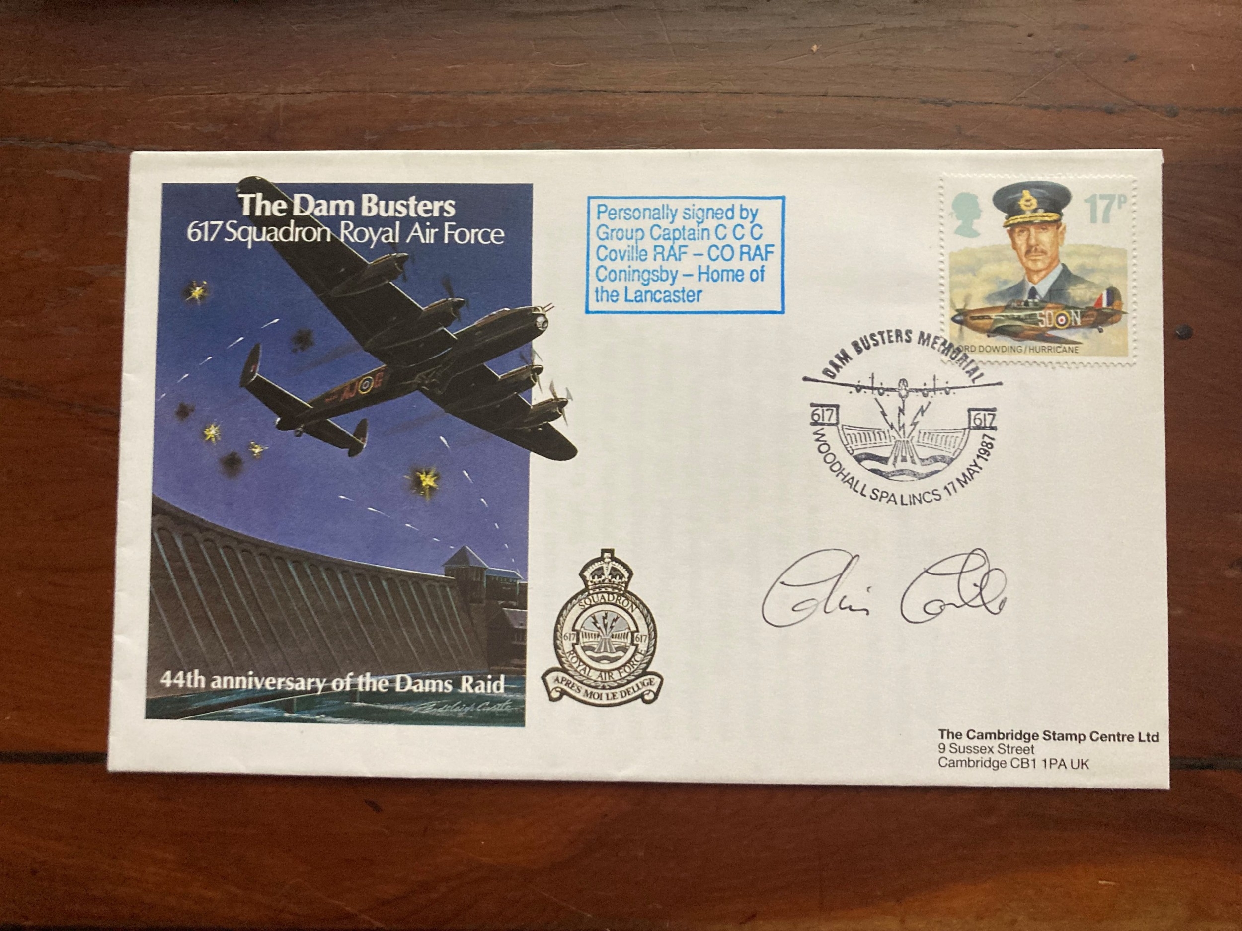 WW2 Tirpitz raider Colin Cole 617 sqn signed 1987 44th ann Dams Raid ...