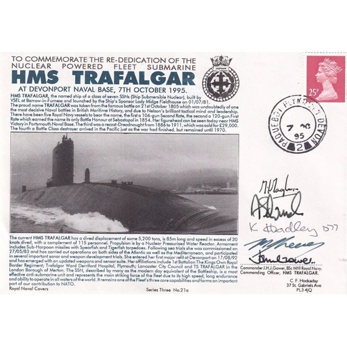 HMS Trafalgar Re - Dedication Nuclear Submarine Signed CO plus 4 Navy ...