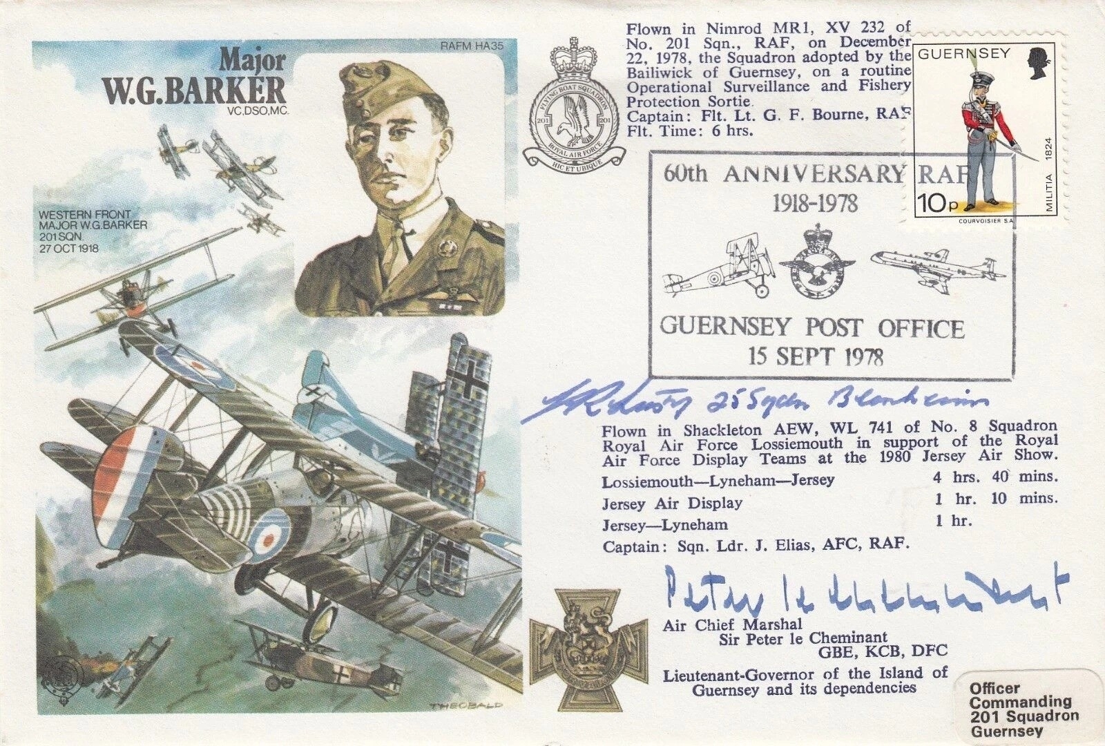 RARE WW2 Sqn Ldr K R Lusty Pilot Battle of Britain signed RAF cover. 15 ...