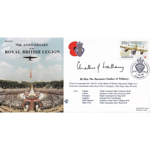 75th Anniv. of the Royal British Legion signed by Baroness Chalker of ...