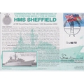 HMS Sheffield T23 Frigate CO Cdr S Williams signed official Navy cover ...