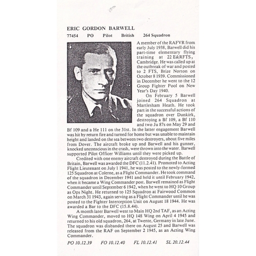 64th Anniv of the Formation of RAF Signed E Barwell Battle of Britain ...