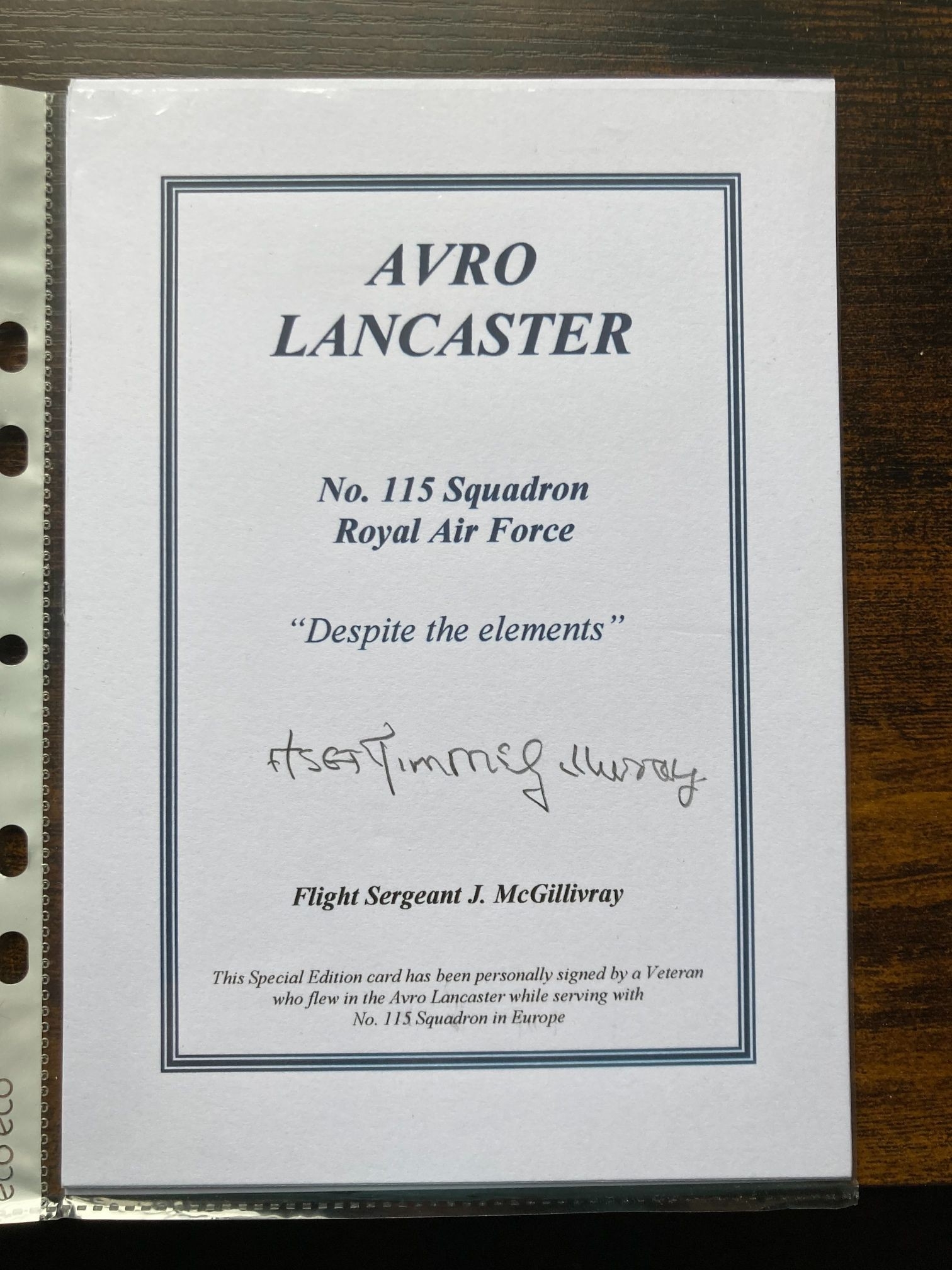 WW2 RAF Flt Sgt J McGillivray 115 sqn signed Short Stirling Bomber ...