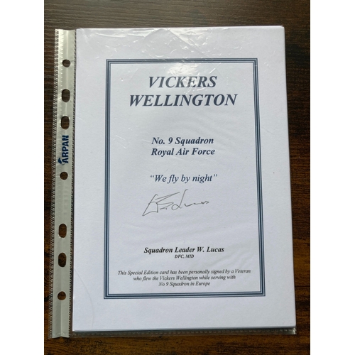 WW2 RAF Sqn Ldr W Lucas DFC MID 9 Sqn signed Vickers Wellington Bomber ...