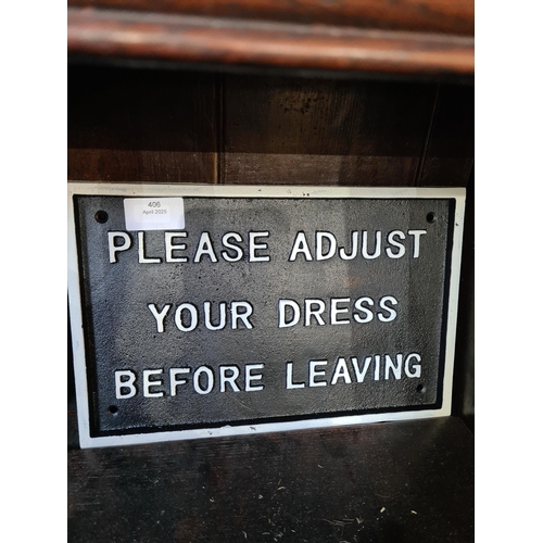 Please Adjust dress sign