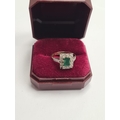 9ct gold emerald and paste cluster ring, AF, emerald chipped and stone ...