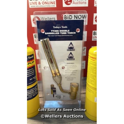 TT200 DOUBLE BARRELLED TUBE TORCH WITH 2 X LIQUEFIED GAS / H66