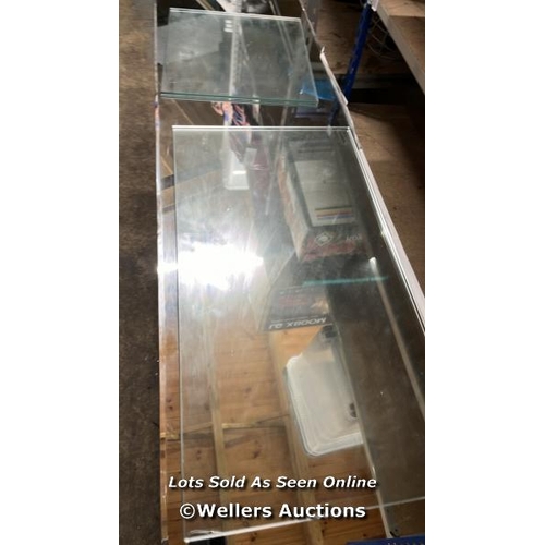 PIPPARD CONSOLE TABLE WITH MIRRORED TOP, CHAMPAGNE / AS FOUND / SEE ...