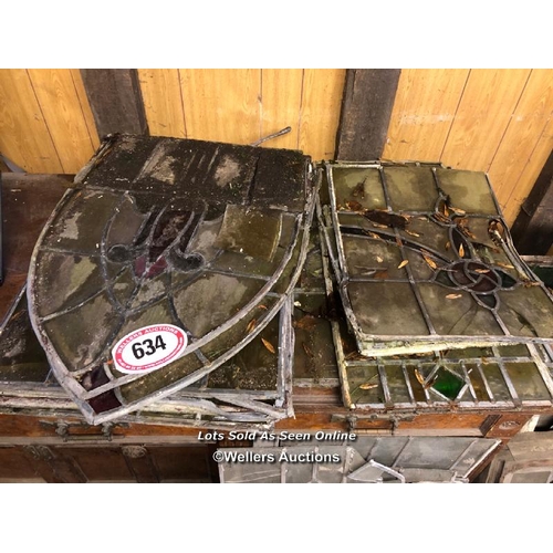 APPROX. 20X STAINED GLASS WINDOW PANES, VARIOUS SIZES AND DESIGNS, ALL ...