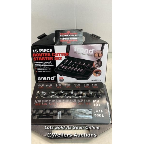 TREND 15 PIECE ROUTER CUTTER STARTER SET, 1/2 INCH SHANK, TUNGSTEN ...