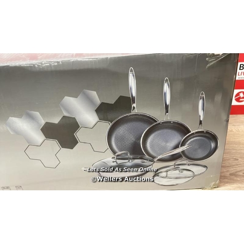 PRO STEEL FUSION 7 PIECE COOKWARE SET / ONE MISSING / APPEARS NEW OPEN ...