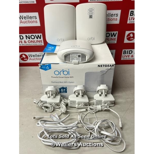 NETGEAR ORBI RBK763S TRI-BAND WIFI 6 MESH SYSTEM, 5.4GBPS, ROUTER AND 2 ...