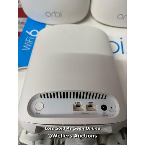 NETGEAR ORBI RBK763S TRI-BAND WIFI 6 MESH SYSTEM, 5.4GBPS, ROUTER AND 2 ...
