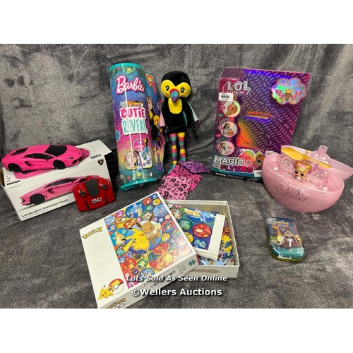 ASSORTED TOYS INCLUDING LOL MAGIC FLYERS, BARBI CUTIE REVEAL, RC CAR ...