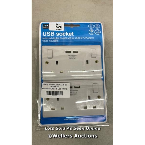 NEXUS SOCKET & USB WHITE