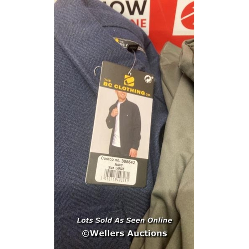 4X NEW AND AS FOUND GENTS COATS AND JACKETS INCL. B.C CLOTHING, CALLAWAY AND 32* COOL / D17