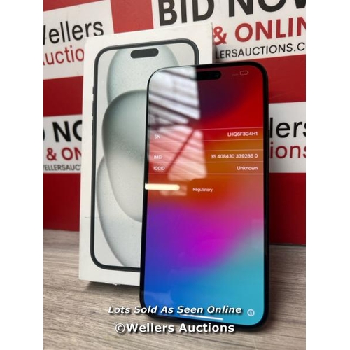 APPLE IPHONE 15 PLUS 128GB SIM FREE MOBILE PHONE IN BLACK, MU0Y3ZD/A ...