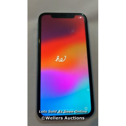 APPLE IPHONE XR / MODEL NO: A2105 / BLUE / 64GB / SERIAL NO ...