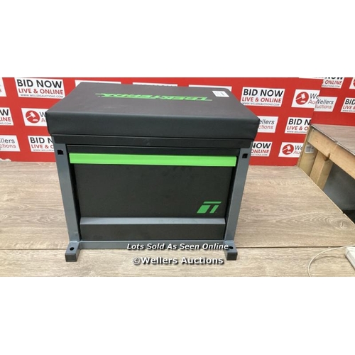 TREKTERRA TOOLBOX SHOP STOOL WITH UNDERSEAT STORAGE / MISSING WHEELS ...