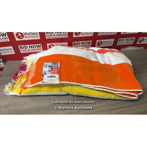 LOFTEX BEACH TOWEL FOR TWO, 182 X 213 CM / APPEARS NEW / E38