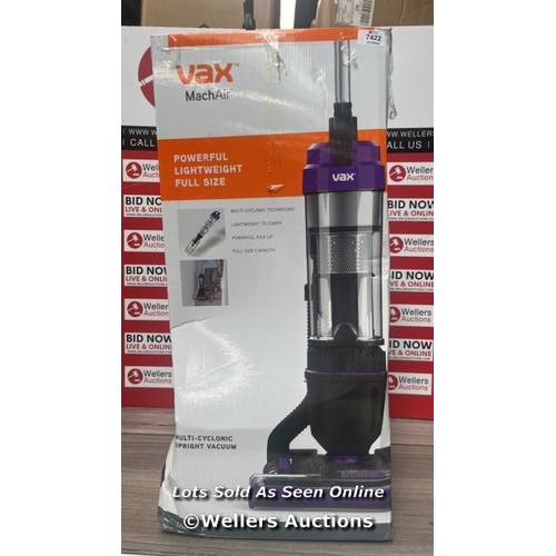 VAX MACH AIR UPRIGHT VACUUM CLEANER; HIGH PERFORMANCE, MULTI-CYCLONIC ...