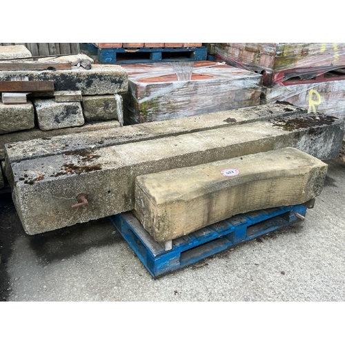 X3 Concrete gate posts, largest measures 244cm l