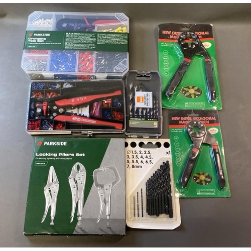 PARKSIDE CRIMPING TOOL SET + B&Q 8 TWIST DRILL BIT + NEW OUTER ...