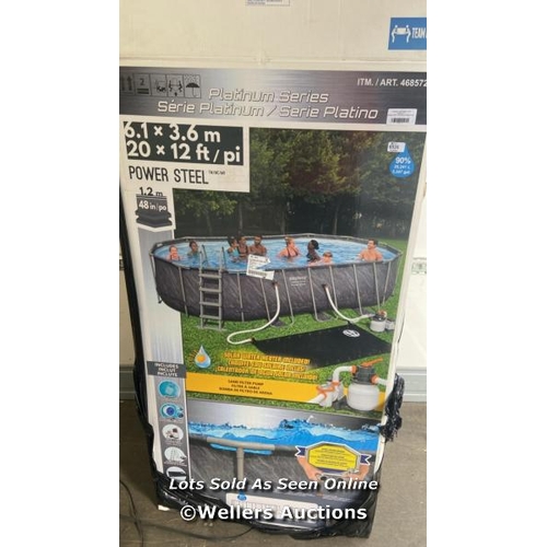 BESTWAY 20FT X 12FT PLATINUM SERIES POWER STEEL OVAL FRAME POOL WITH ...