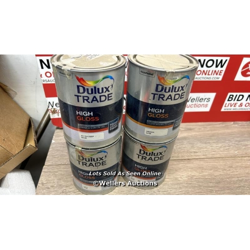 4X MIXED DULUX TRADE HIGH GLOSS PAINT 1LT / WHITE