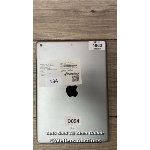 APPLE IPAD 6TH GEN / A1893 / 32GB / I-CLOUD UNLOCKED / IMEI ...